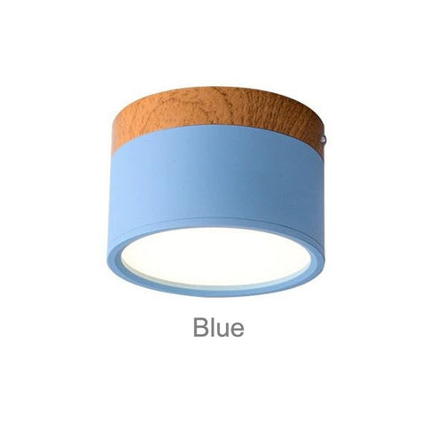 Modern Colorful Nordic LED Downlight Wood Matte Pastel Colors Ceiling ...