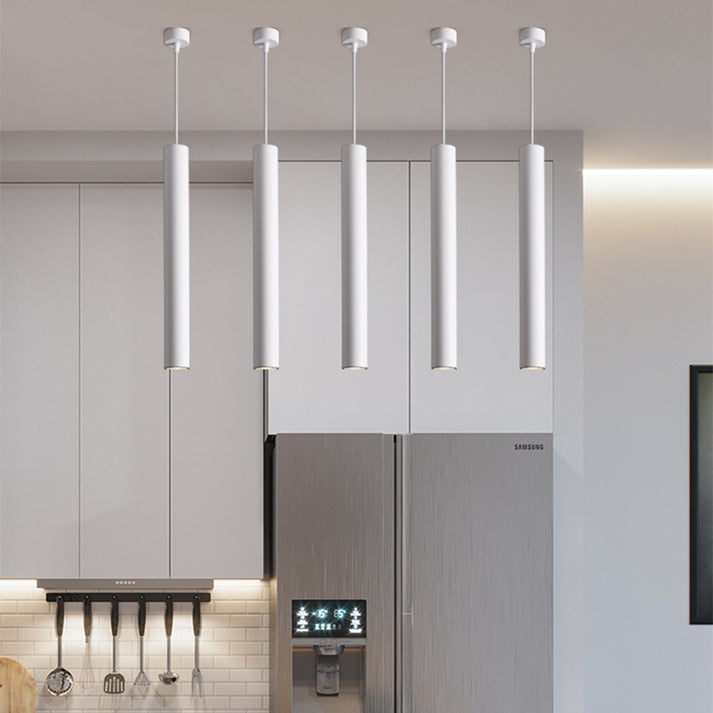 Modern Minimalist LED Tube Pendant Lights For Kitchen Island Dining Ta ...