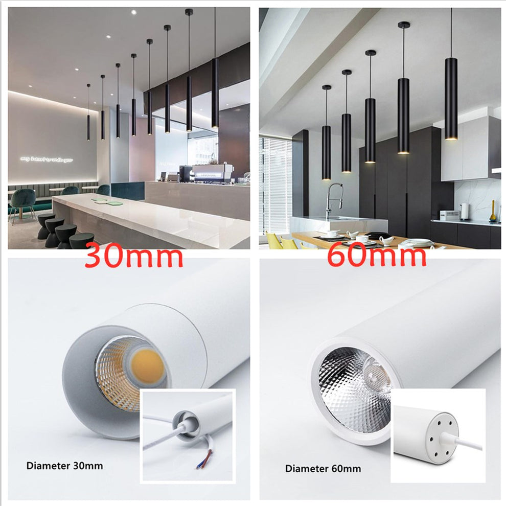 Modern Minimalist LED Tube Pendant Lights For Kitchen Island Dining Ta ...