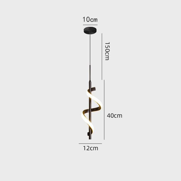 Graceful Curve Lustre LED Pendant Light Elegant Styling Hanging Lighti ...