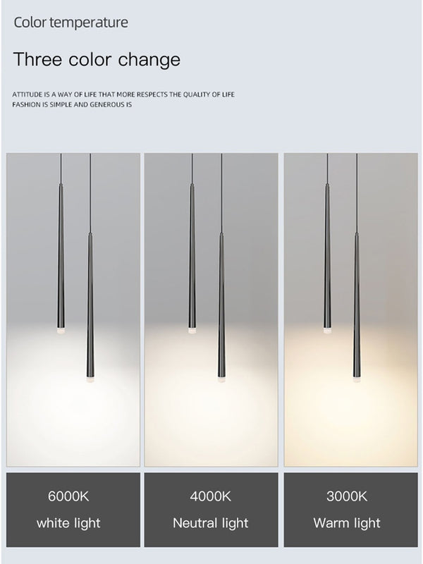 Modern Minimalist Hanging Tube LED Pendant Lights For Bedside Table Be ...