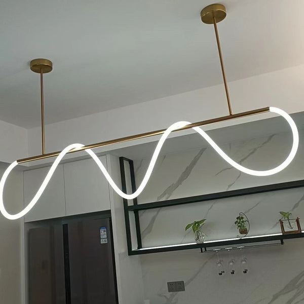 Minimalist LED Tube Lighting Suspension Chandelier Contemporary Lighti ...