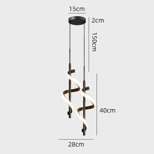 Graceful Curve Lustre LED Pendant Light Elegant Styling Hanging Lighti ...