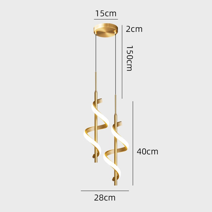 Graceful Curve Lustre LED Pendant Light Elegant Styling Hanging Lighti ...