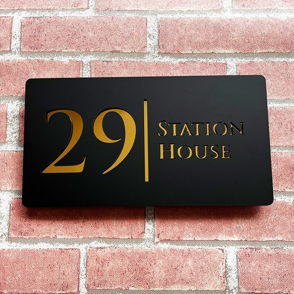 Personalized Laser Engraved 3D Floating House Number 28cm x 15cm Name ...