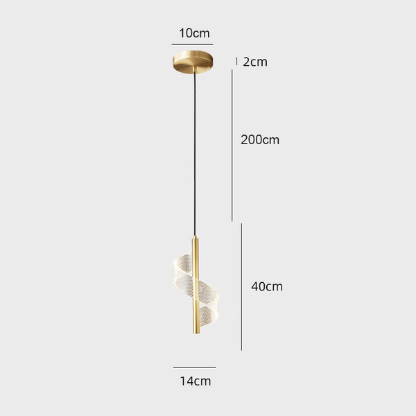 Graceful Curve Lustre LED Pendant Light Elegant Styling Hanging Lighti ...