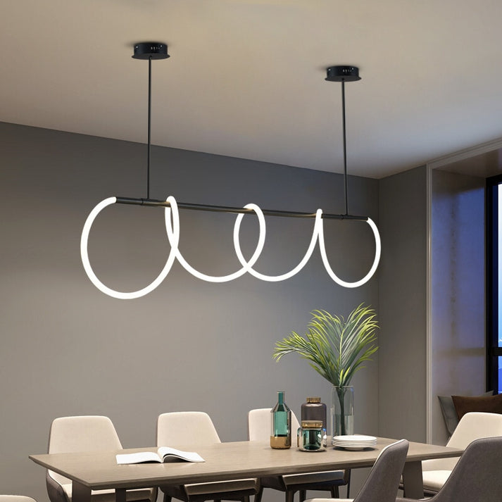 Minimalist LED Tube Lighting Suspension Chandelier Contemporary Lighti ...