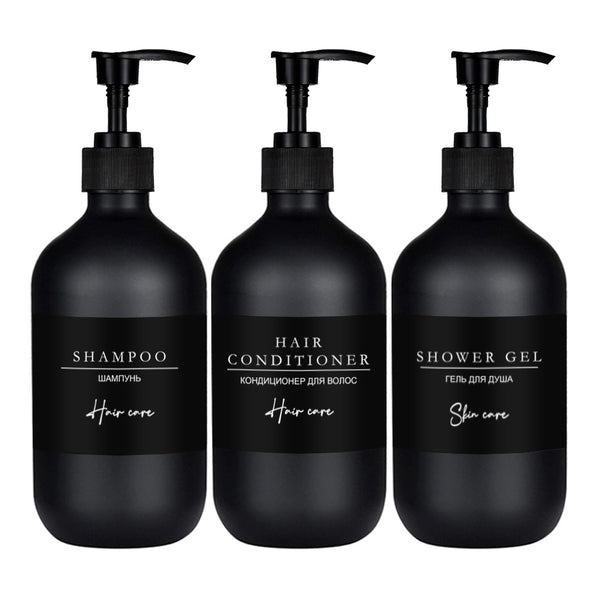 Minimalist Matte Black Cosmetic Dispensers For Hand Liquid Shampoo Sho ...