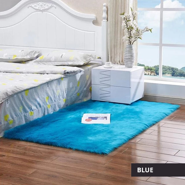 Luxury Plush Faux Fur Rugs For Bedroom Artificial Wool Soft Fluffy Whi ...