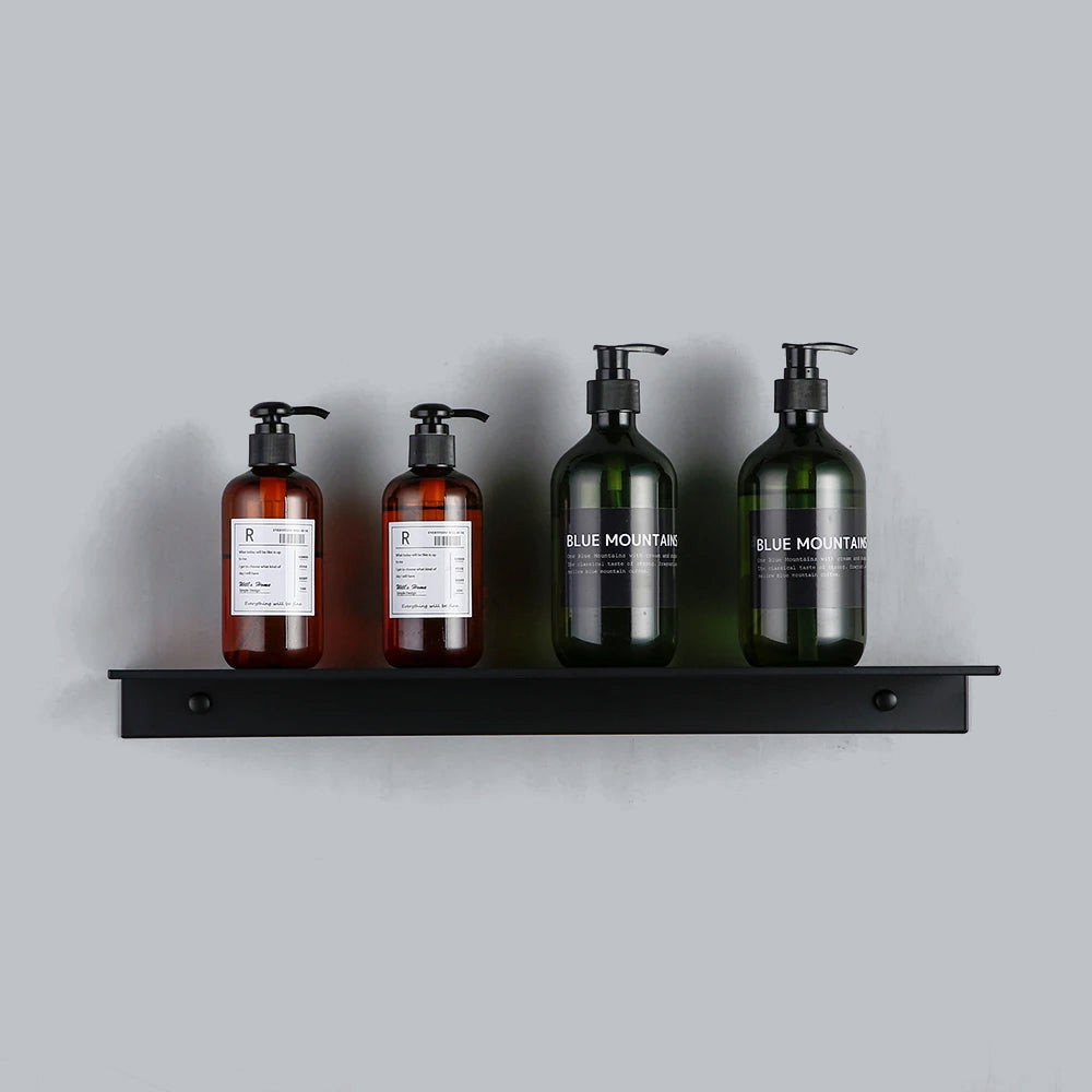 Modern Matt Black Aluminium Shelf Bathroom Storage Rack For Kitchen Wa ...