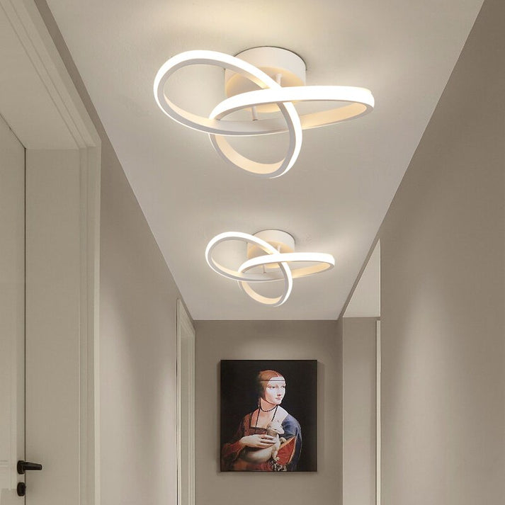 Curvy Infinite Loop LED Chandelier Ceiling Light Fixtures For Entrance ...