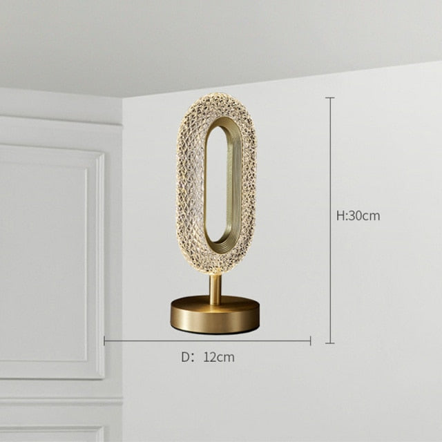Oval LED Table Lamp For Luxury Living Room Decoration Glam Bedroom Acc ...